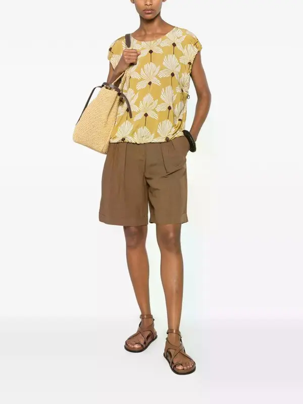 CLIPS Floral Print Ruched Top