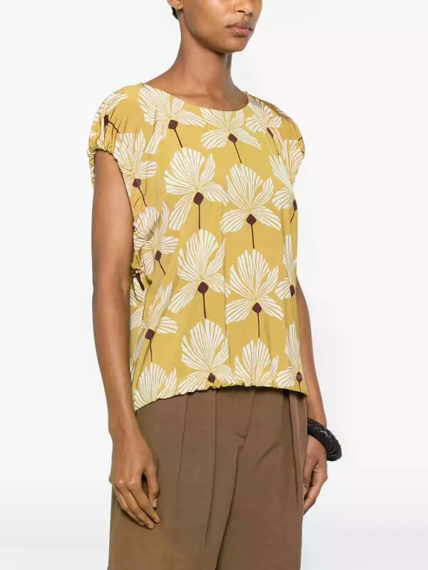 CLIPS Floral Print Ruched Top
