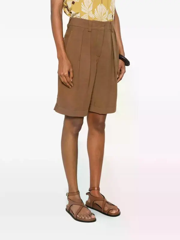 CENERE GB Pleated Turn-up Shorts