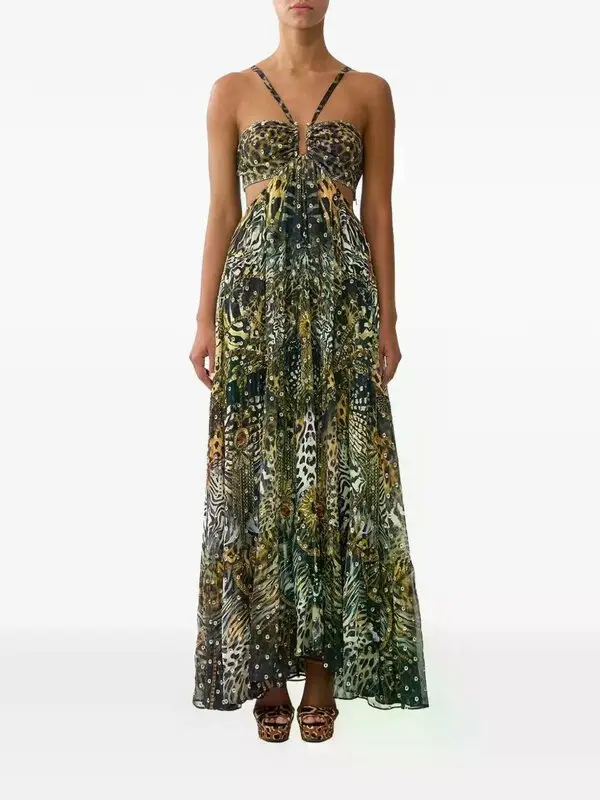 Camilla Leopard-print Cut-out Maxi Dress