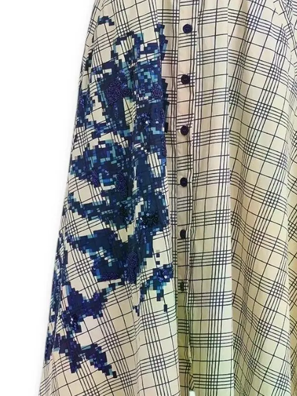 Essentiel Antwerp Check-print Sequin Embellished Maxi Dress
