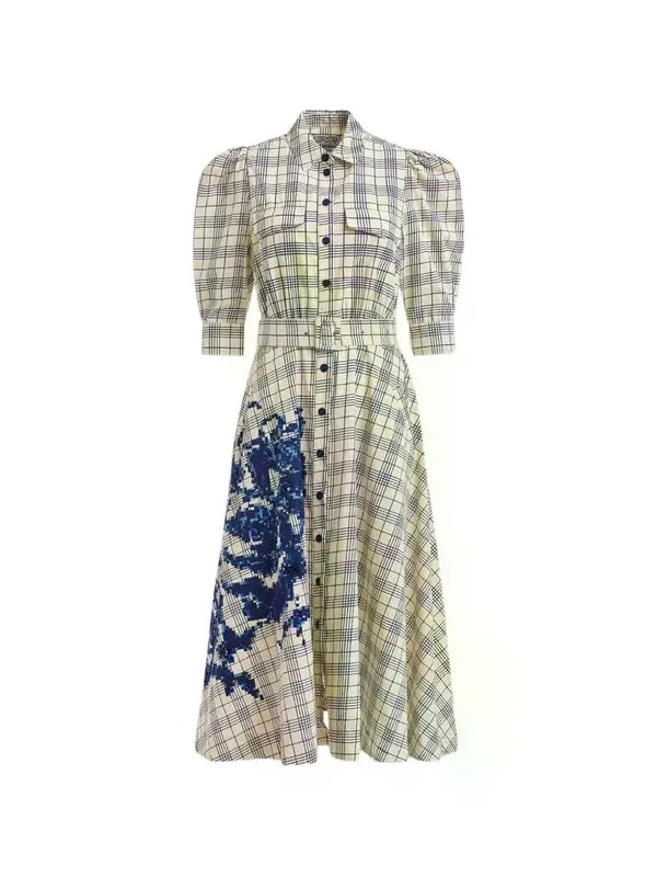 Essentiel Antwerp Check-print Sequin Embellished Maxi Dress - Neutrals
