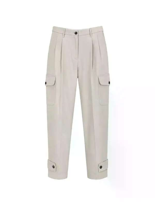NINE:INTHE:MORNING Cargo Pants With Pleated Detailing And Buttoned Cuffs - Neutrals