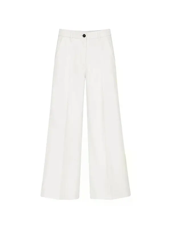 NINE:INTHE:MORNING Pressed Crease Wide-leg Trousers - White