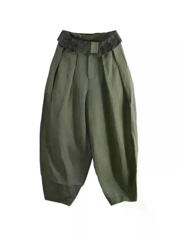 UMA WANG Pleated Tapered Cropped Trousers