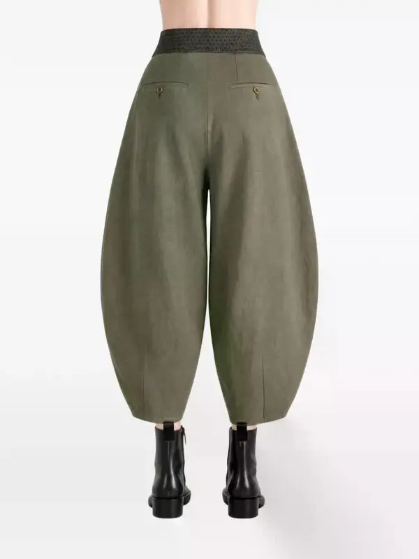 UMA WANG Pleated Tapered Cropped Trousers