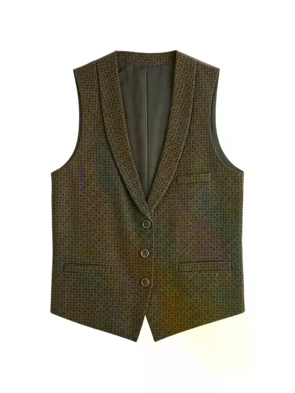 UMA WANG Geometric Pattern Waistcoat