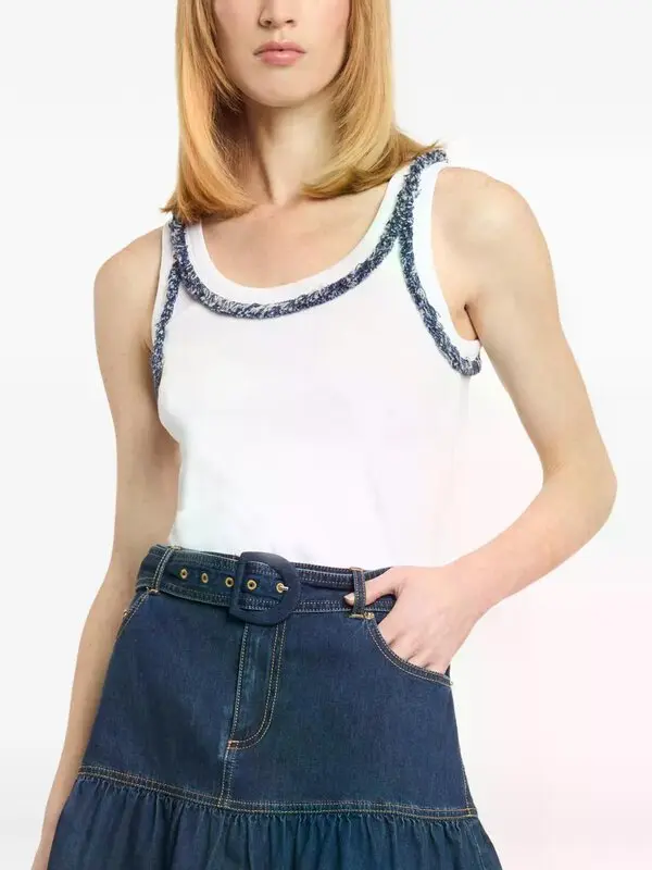 Cinq À Sept Fringe Trim Tank Top
