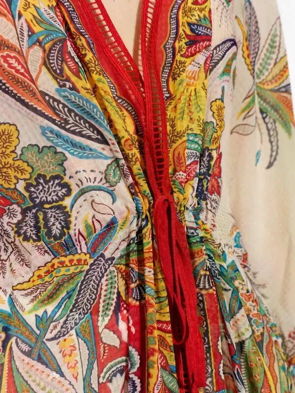Etro Paisley-print Fringed Midi Dress - White