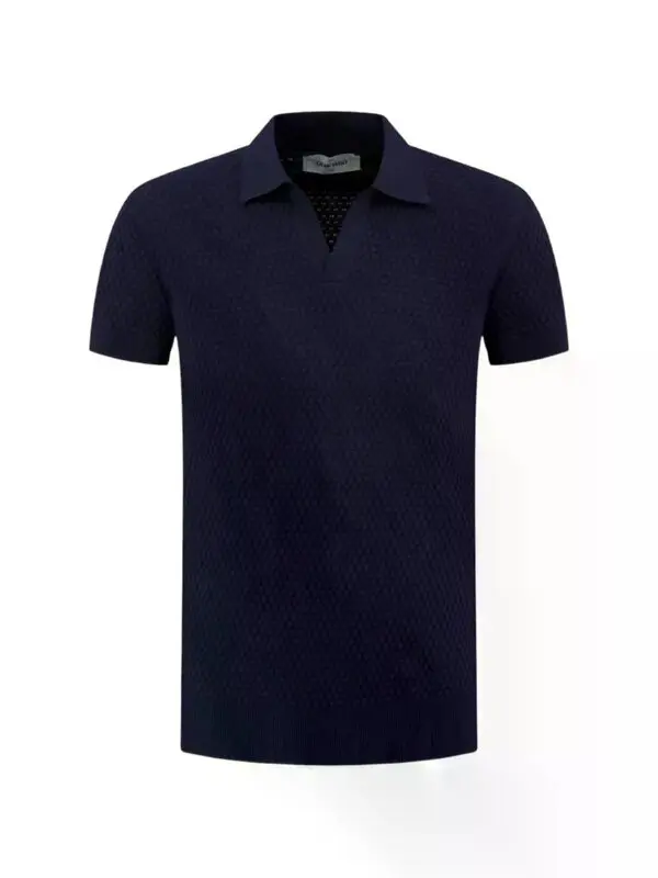 GRAN SASSO Textured-knit Polo Shirt