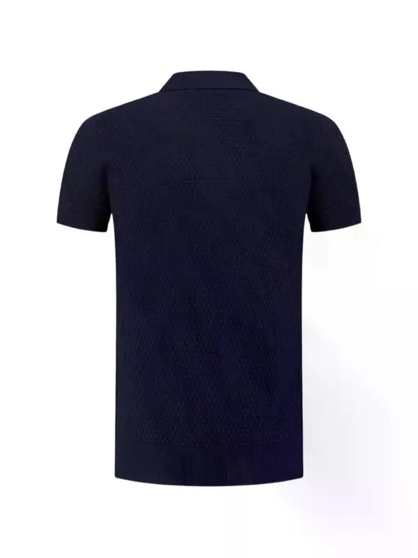 GRAN SASSO Textured-knit Polo Shirt