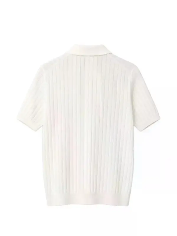 MASQ Ribbed-knit Polo Shirt