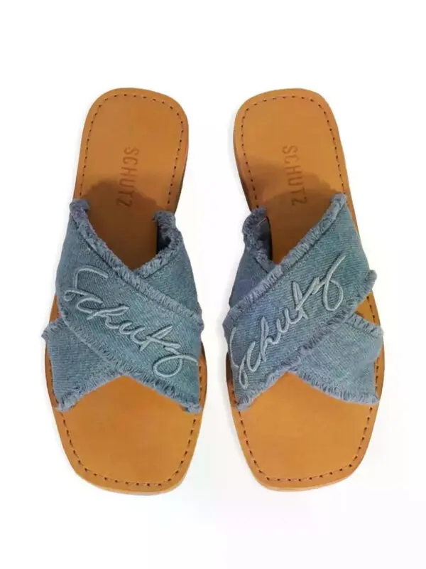 Schutz Frayed Crossover-strap Sandals