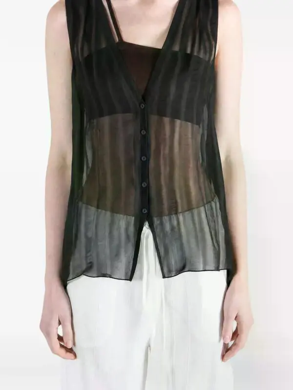 CORTANA Striped Scarf-detail Sleeveless Top