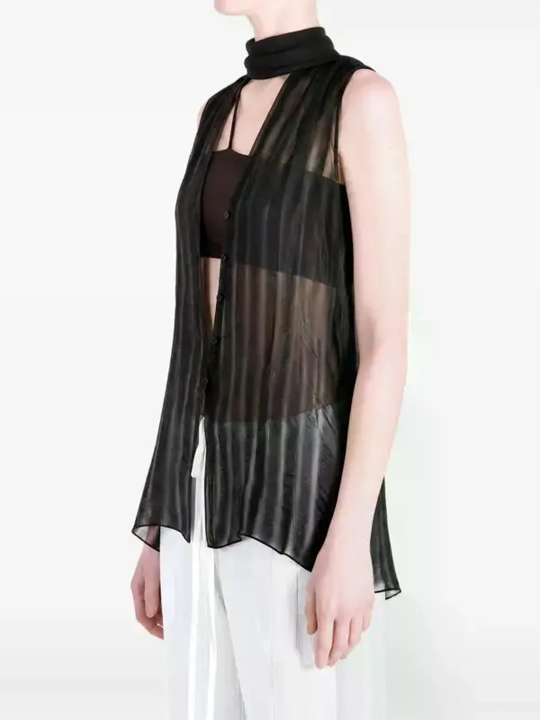 CORTANA Striped Scarf-detail Sleeveless Top