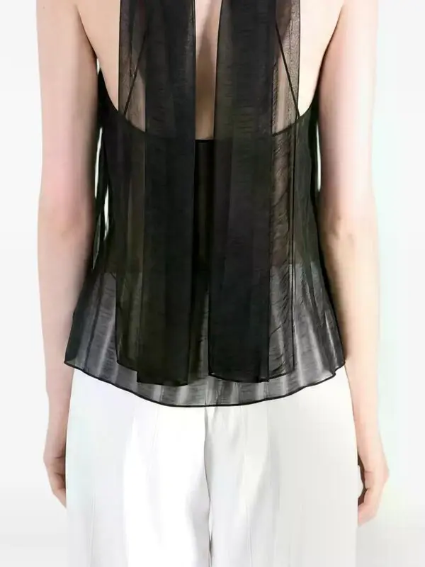 CORTANA Striped Scarf-detail Sleeveless Top