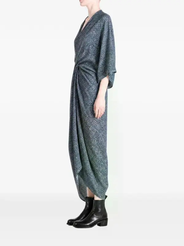 CORTANA Astra Print Draped Dress