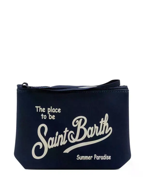 MC2 SAINT BARTH Aline Logo Zip Clutch Bag - Blue