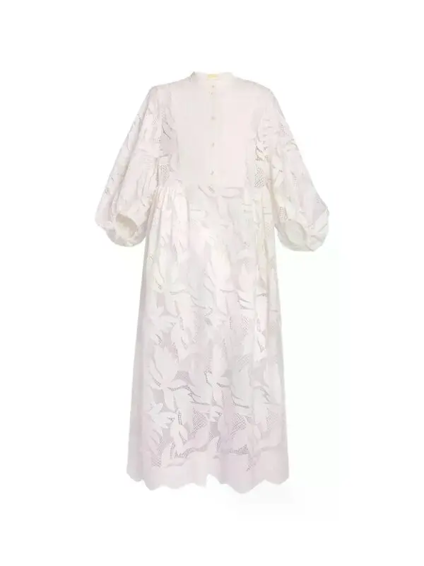 Erdem Floral Cutwork Midi Dress - White