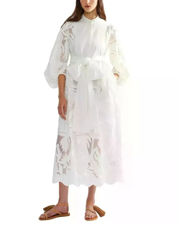 Erdem Floral Cutwork Midi Dress