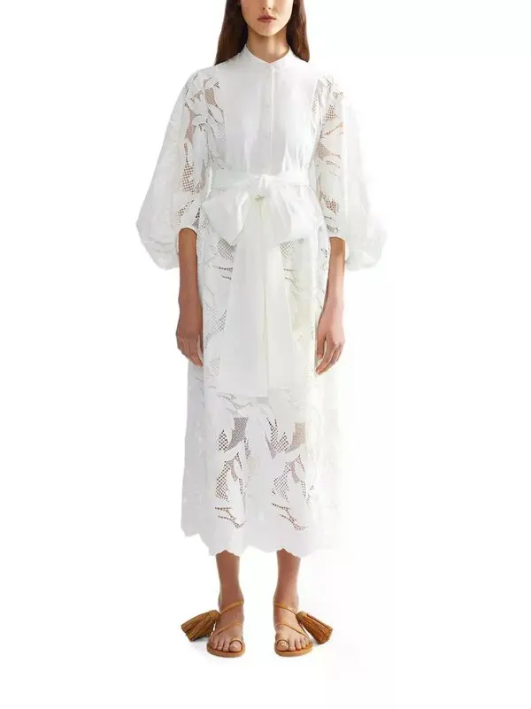 Erdem Floral Cutwork Midi Dress