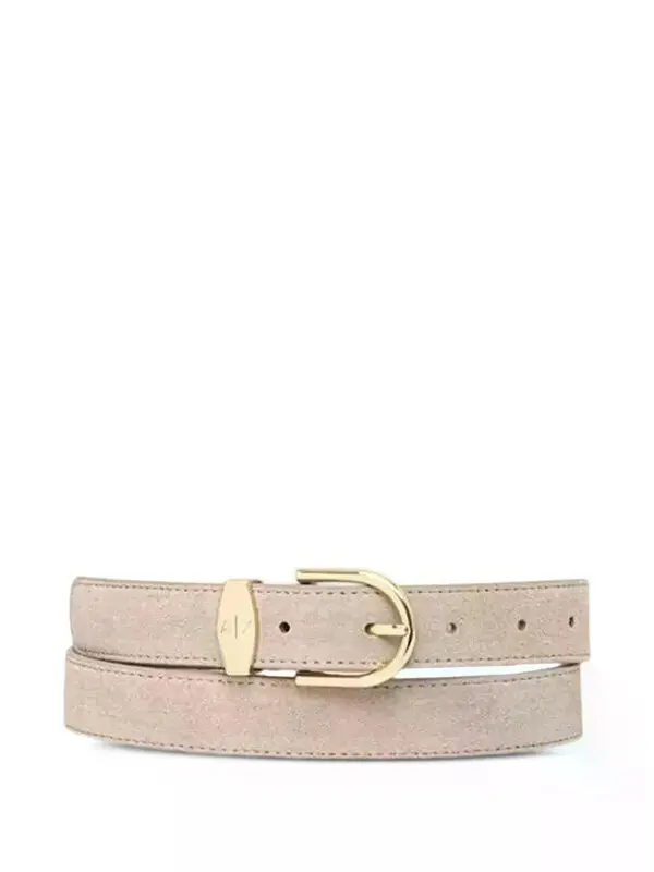 Armani Exchange Logo Detail Leather Belt - Neutrals