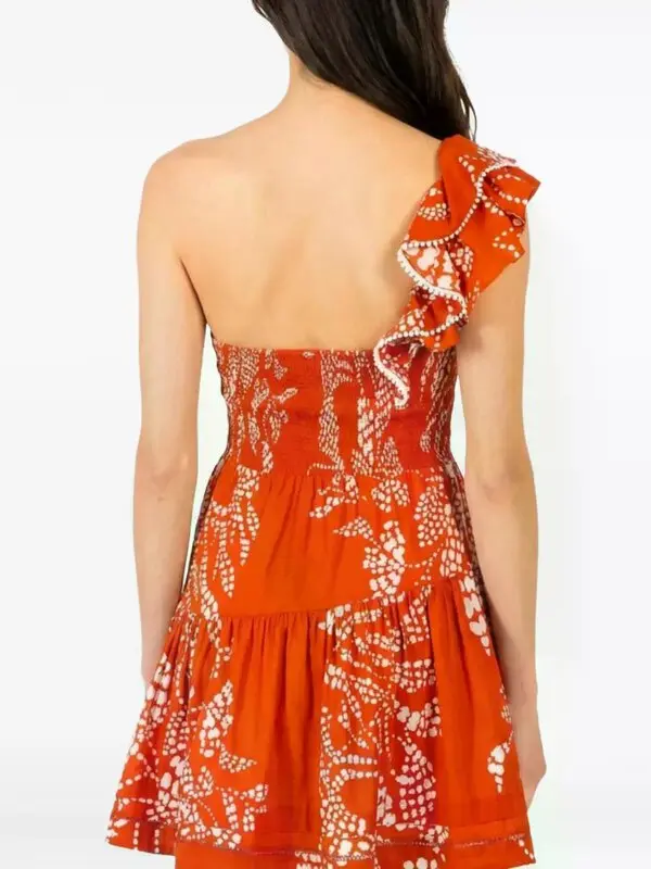 Poupette St Barth Niki One-shoulder Ruffled Dress