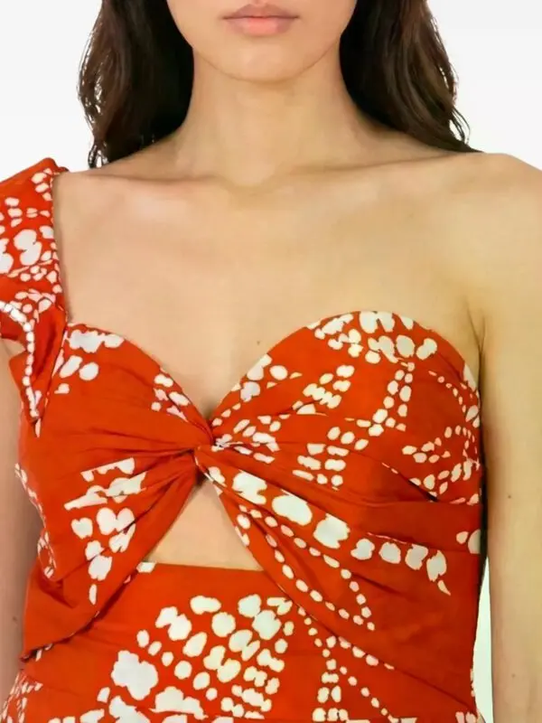Poupette St Barth Niki One-shoulder Ruffled Dress