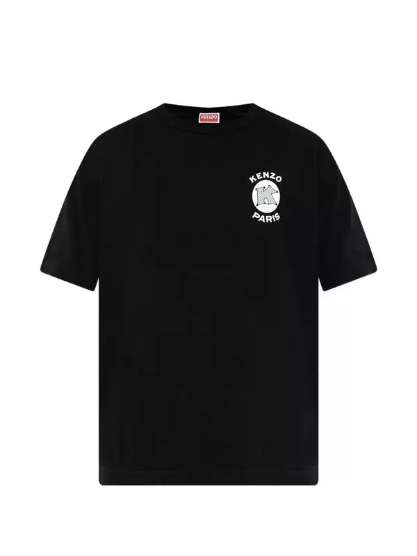 Kenzo Paris Emblem Logo-print Cotton T-shirt - Black