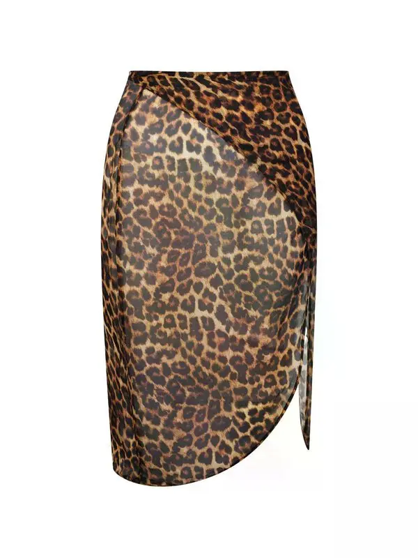 MAISON CLOSE Safari Leopard-print Mini Wrap Skirt