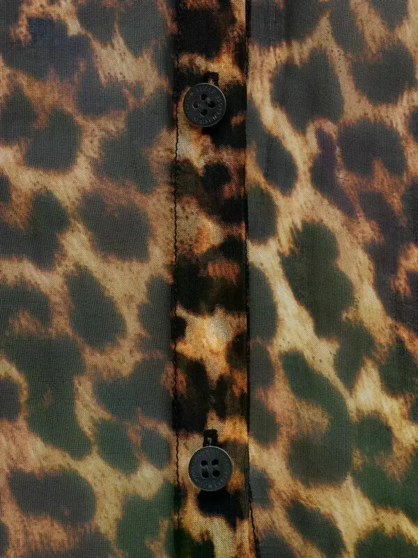 MAISON CLOSE Leopard Print Mini Shirt Dress