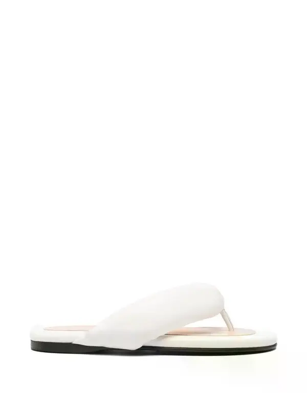 Carven Padded Leather Sandals - White