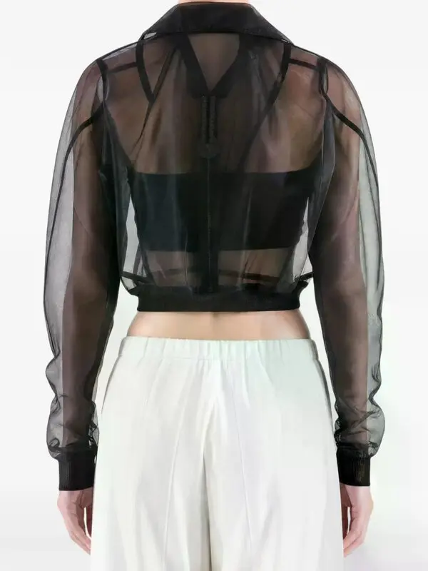 Rick Owens Dracucollar Sheer Zip-up Jacket