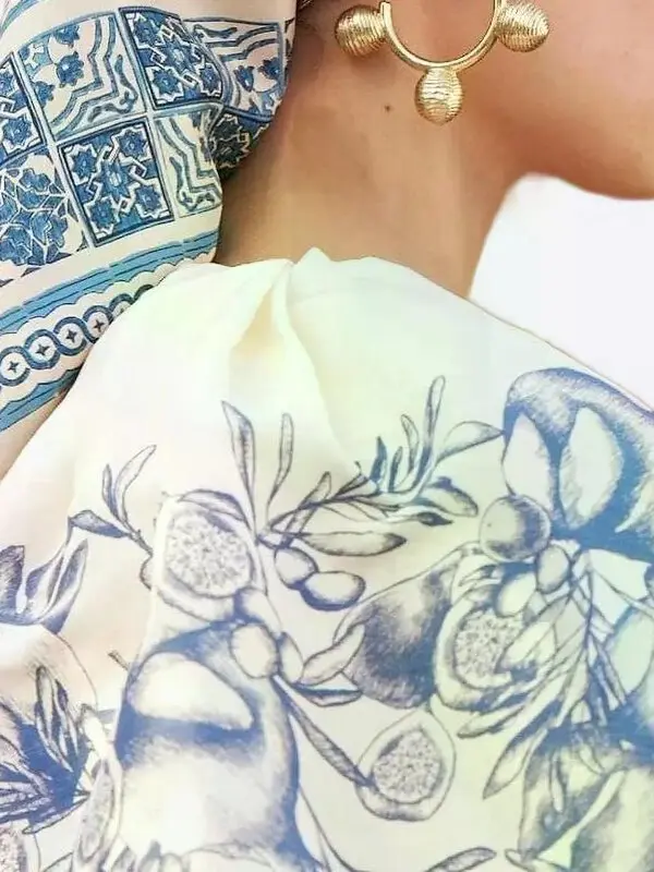 ALEMAIS Villa Romantica Patterned Scarf - Neutrals