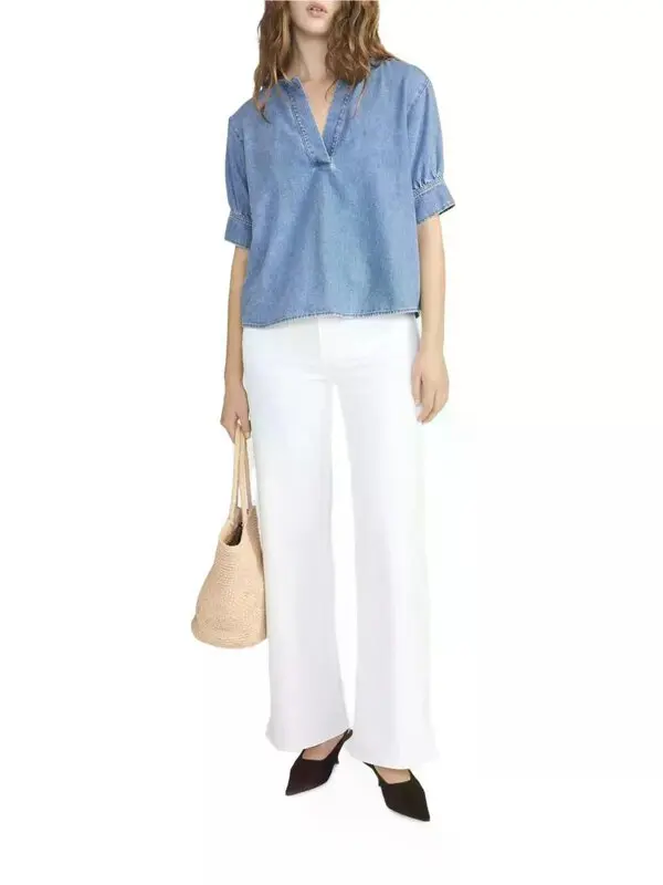 FRAME V-neck Popover Top