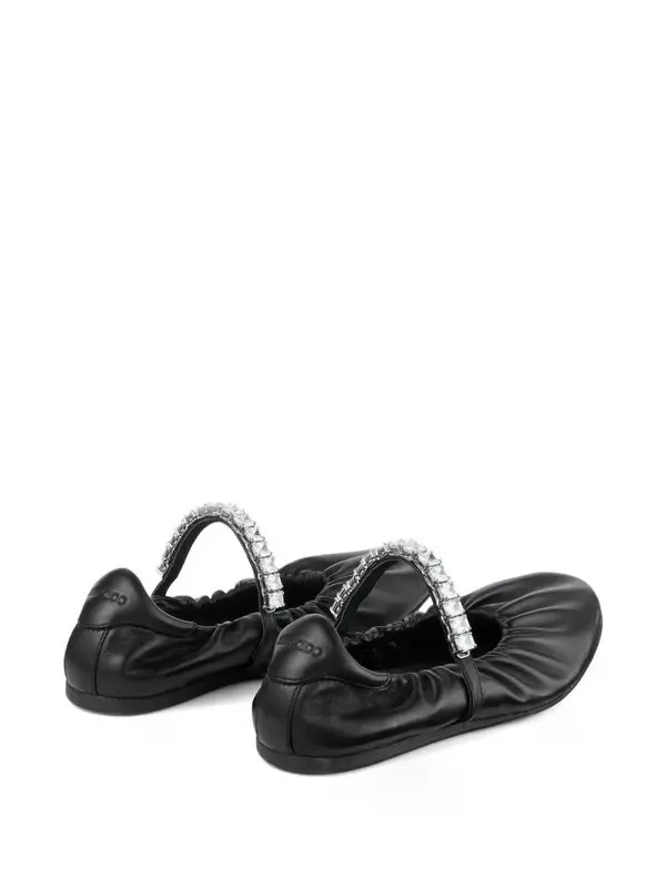 JIMMY CHOO Jade Crystal-embellished Ballet Flats