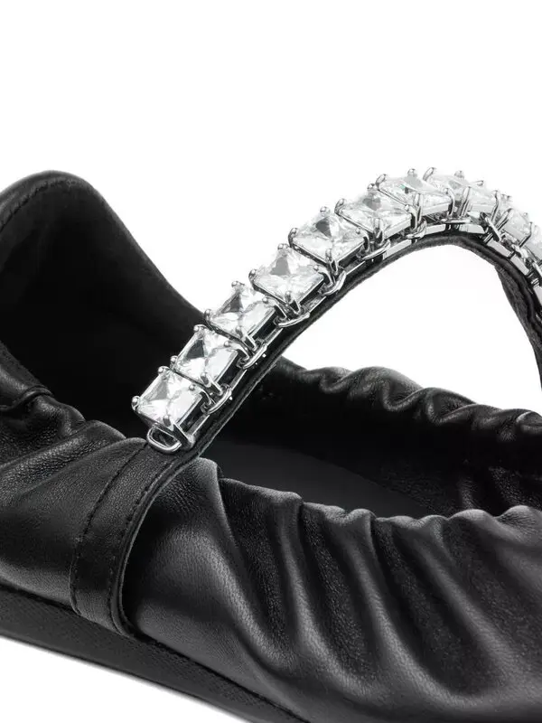 JIMMY CHOO Jade Crystal-embellished Ballet Flats