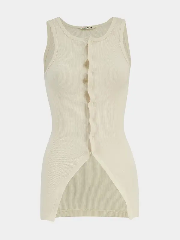 Auralee Organic Rib Tank Top - Cream