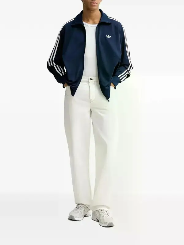 Adidas Firebird Logo-embroidered Zip Sweatshirt