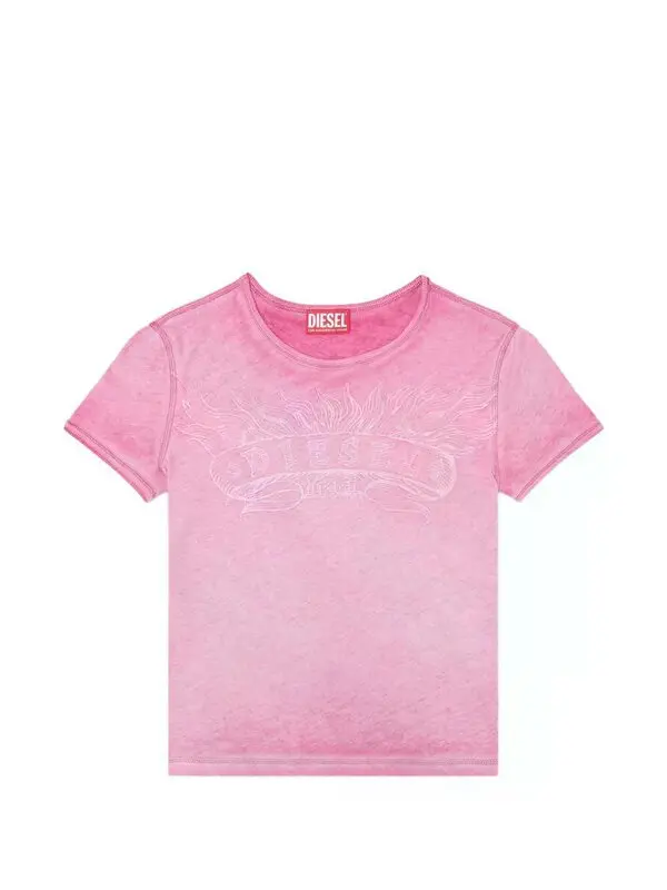 DIESEL® Pigment-dyed Graphic Print T-shirt - Pink