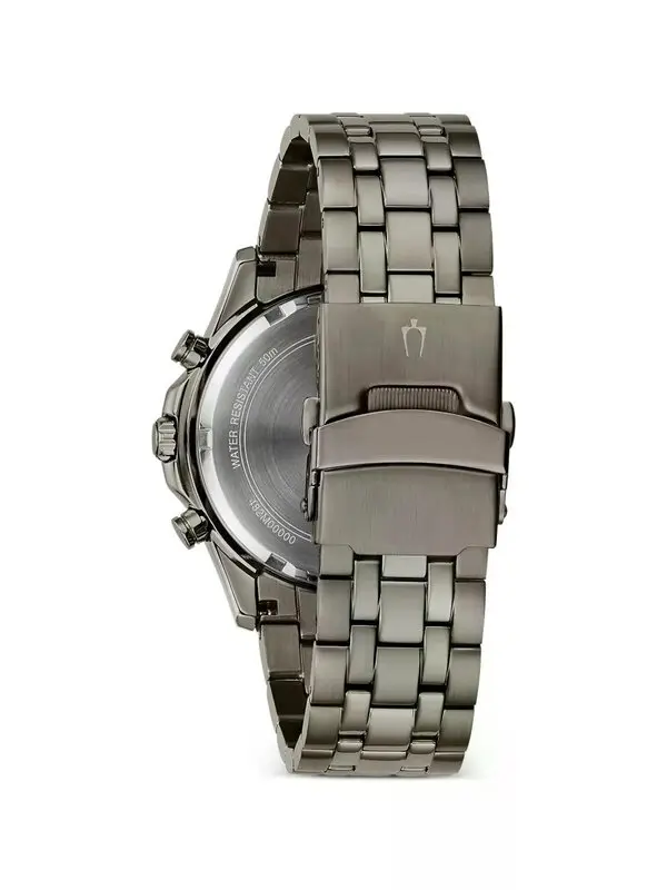 Bulova Chronograph 42mm Watch With Wave-patterned Dial