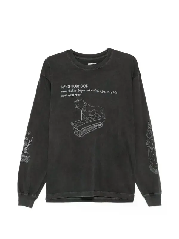 NEIGHBORHOOD Graphic-print Long-sleeve T-shirt - Grey