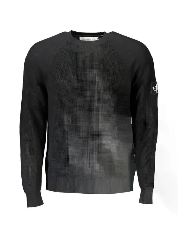Calvin Klein Waffle Knit Logo Patch Sweater