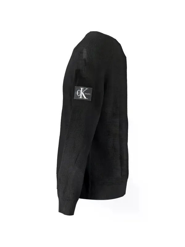 Calvin Klein Waffle Knit Logo Patch Sweater