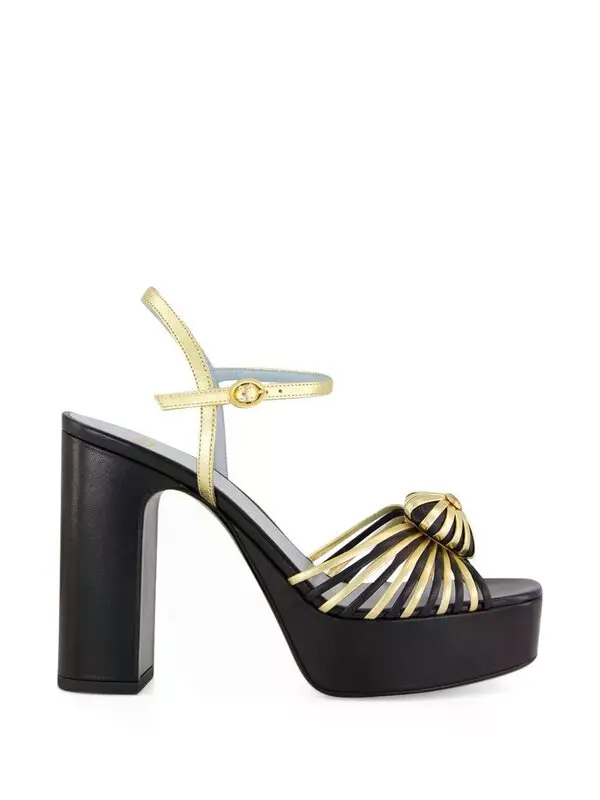 Valentino Garavani Coeur Royal Leather Sandals - Gold