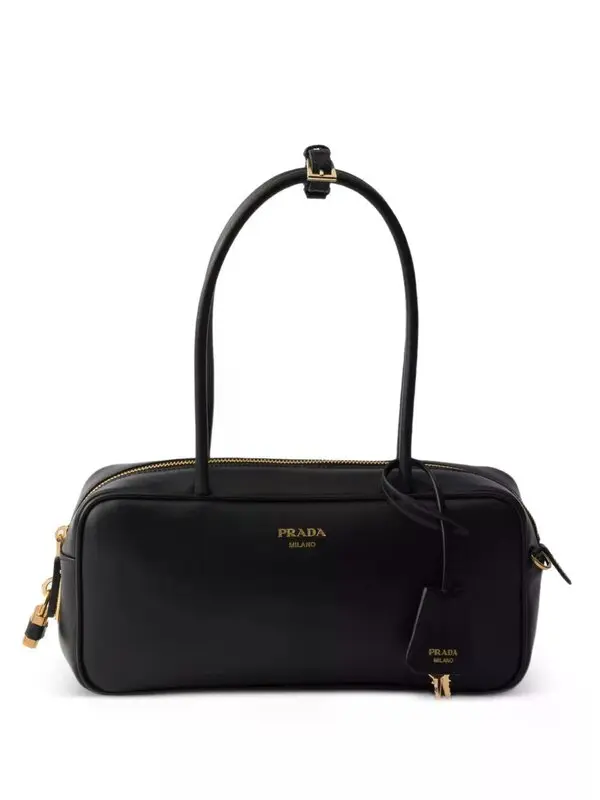 Prada Medium Leather Top Handle Bag - Black