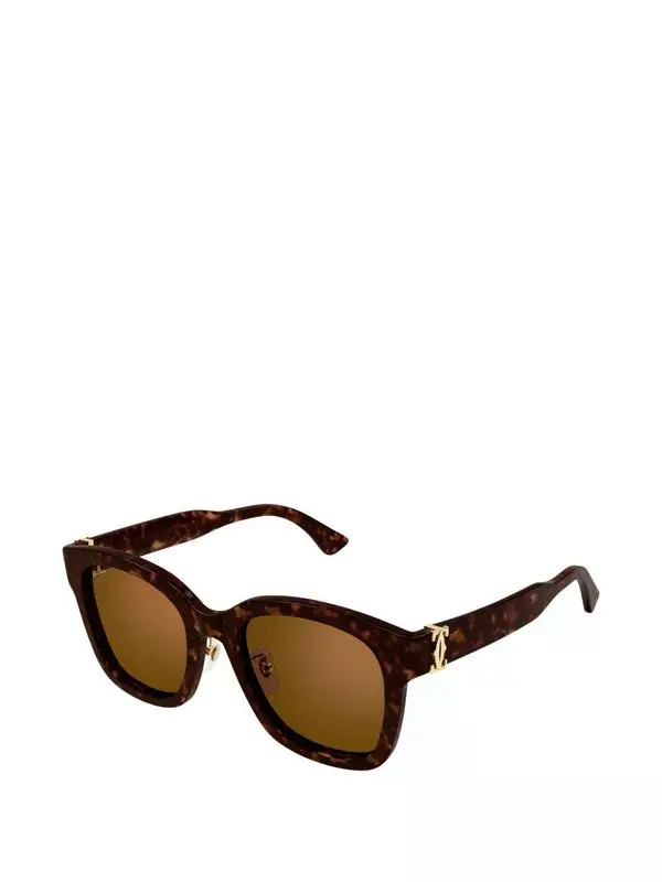 Cartier Tortoiseshell-effect Square-frame Sunglasses