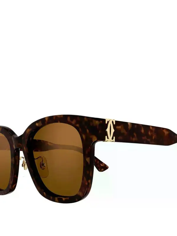 Cartier Tortoiseshell-effect Square-frame Sunglasses