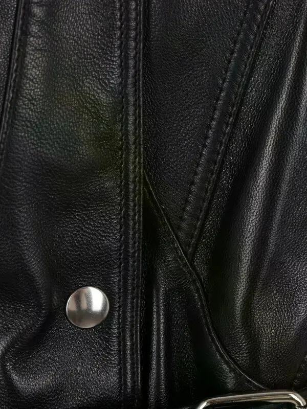Vaquera Belted Leather High Neck Jacket