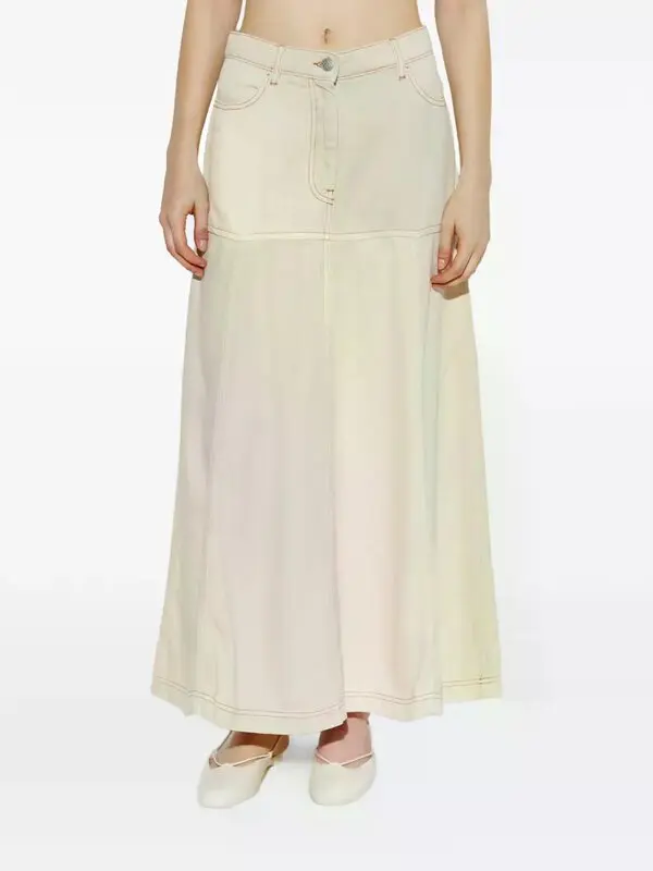 Munthe Contrast Stitch Panelled Maxi Skirt